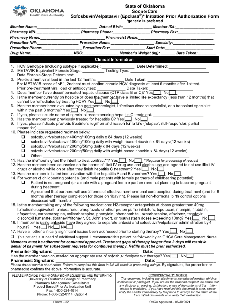 Fillable Online Prior Authorization - Oklahoma Digital Prairie Fax Email Print - pdfFiller