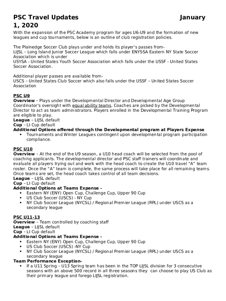 PSC (Pro Soccer Consulting) AcademyProfessional Soccer ... Doc Template ...