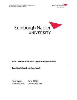 Fillable Online MSc Occupational Therapy (Pre-Registration) Course Fax ...