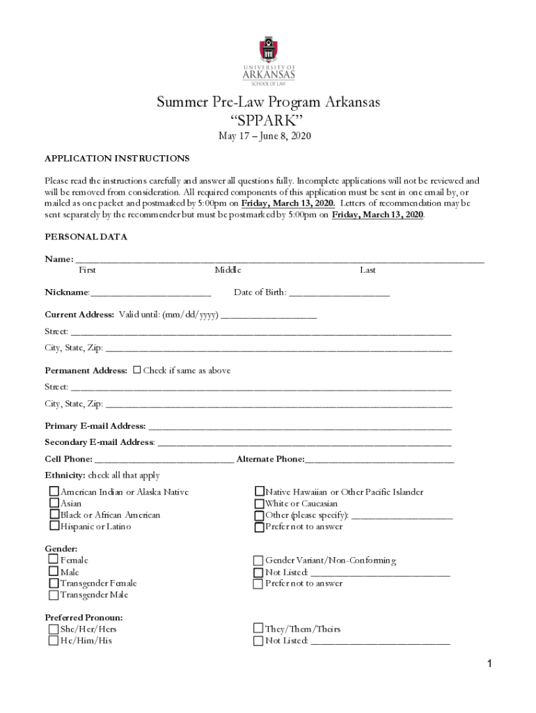 Fillable Online law uark Summer Pre-Law Program - Southern University ...