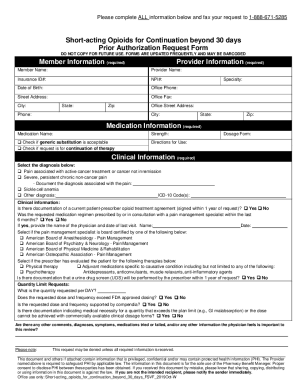 Fillable Online Short-acting Opioids for Continuation beyond 30 days ...