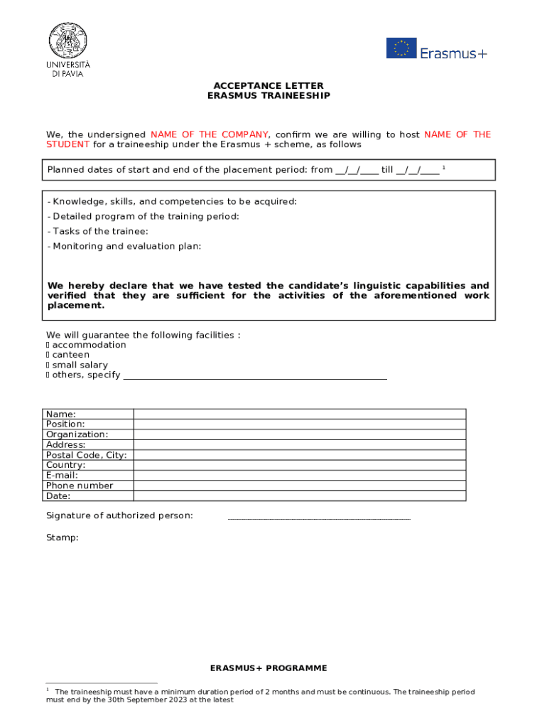 How to Complete the Erasmus+ Learning Agreement for ... Doc Template ...