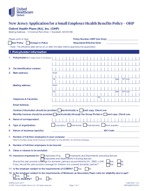 Fillable Online New York HMO Small Group (2-50) Application OHP - PDF ...