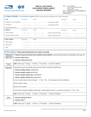 Fillable Online Horizon-BCBSNJ-6859-Enrollment-Change-Request-Form ... Fax Email Print - pdfFiller