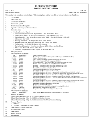 Fillable Online Jacksonsd.org - JACKSON TOWNSHIP BOARD OF ... - Yumpu Fax Email Print - pdfFiller