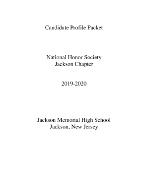 Fillable Online Candidate Profile Packet National Honor Society Jackson ...