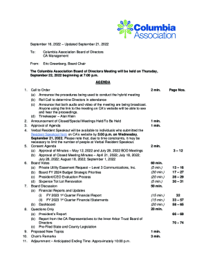 Fillable Online Eric Greenberg, Board Chair The Columbia Associ Fax ...