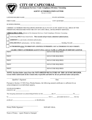 Fillable Online Owner's Authorization Form - Revize Fax Email Print ...