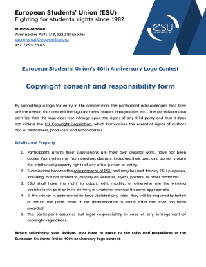 Fillable Online Copyright consent and responsibility form Fax Email ...