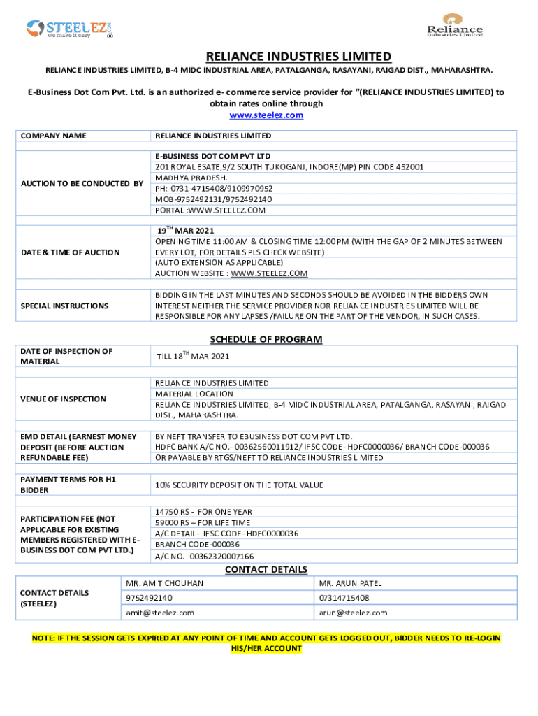 Fillable Online List of Major Subsidiaries of Reliance Industries Fax ...