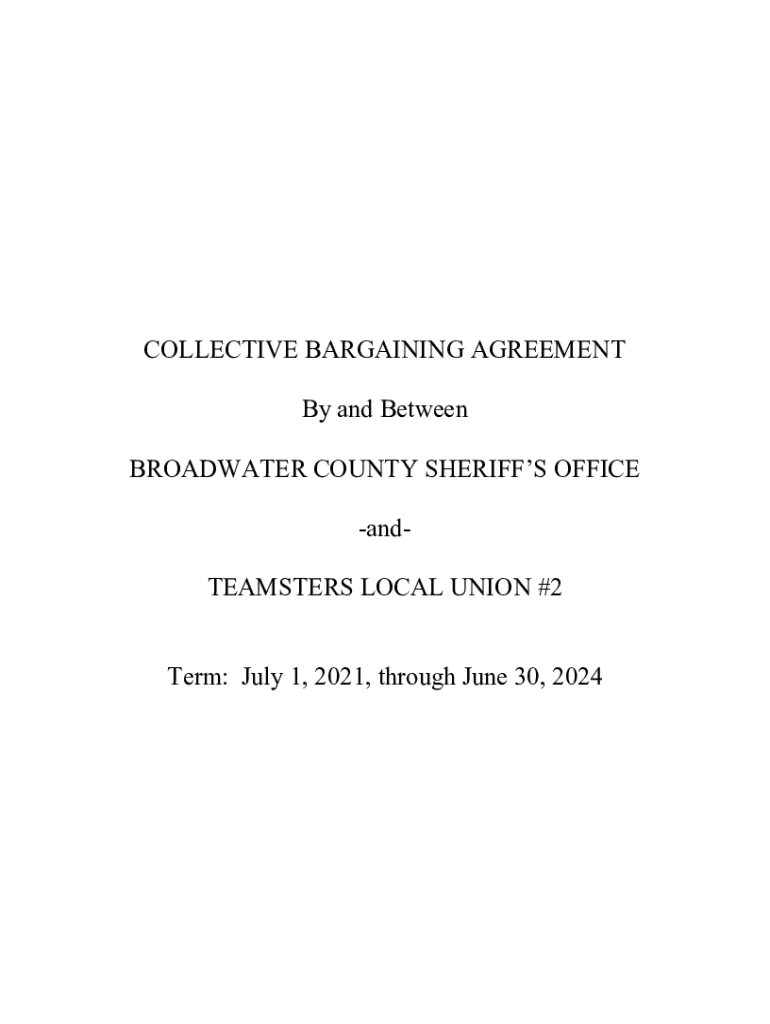Fillable Online collective bargaining agreement - Broadwater County Fax Email Print - pdfFiller
