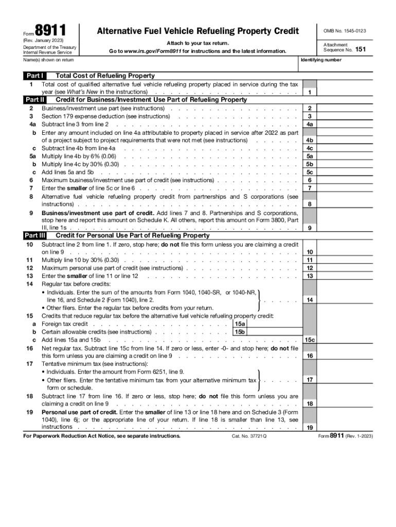 Fillable Online IRS Form: Alternative Fuel Vehicle Refueling Property ...