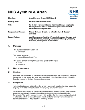 Fillable Online Board paper cover sheet - NHS Ayrshire and Arran ...