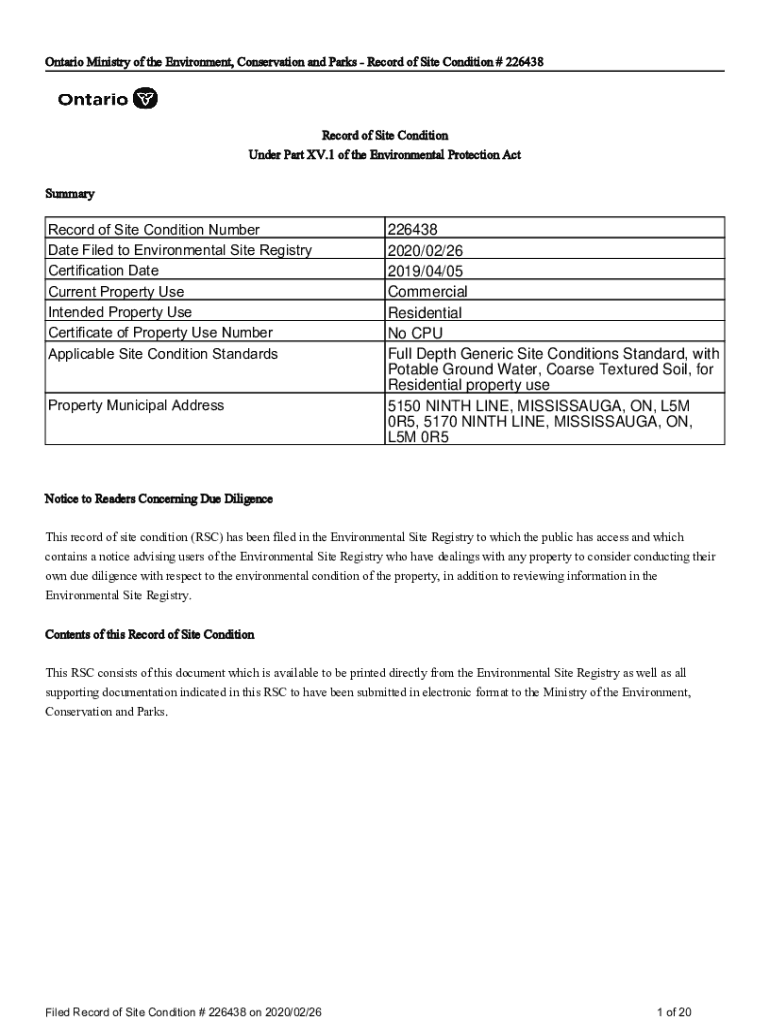 Fillable Online So You need a Record of Site Condition.. Part 1 Fax Email Print - pdfFiller