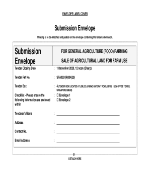 Fillable Online Submission Envelope - Singapore Food Agency Fax Email Print - pdfFiller