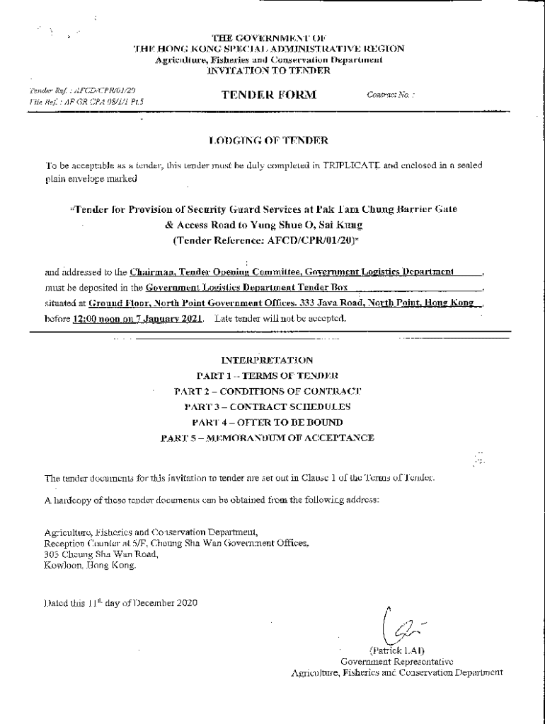 Fillable Online Tender Declaration Form - CEPI Fax Email Print - pdfFiller