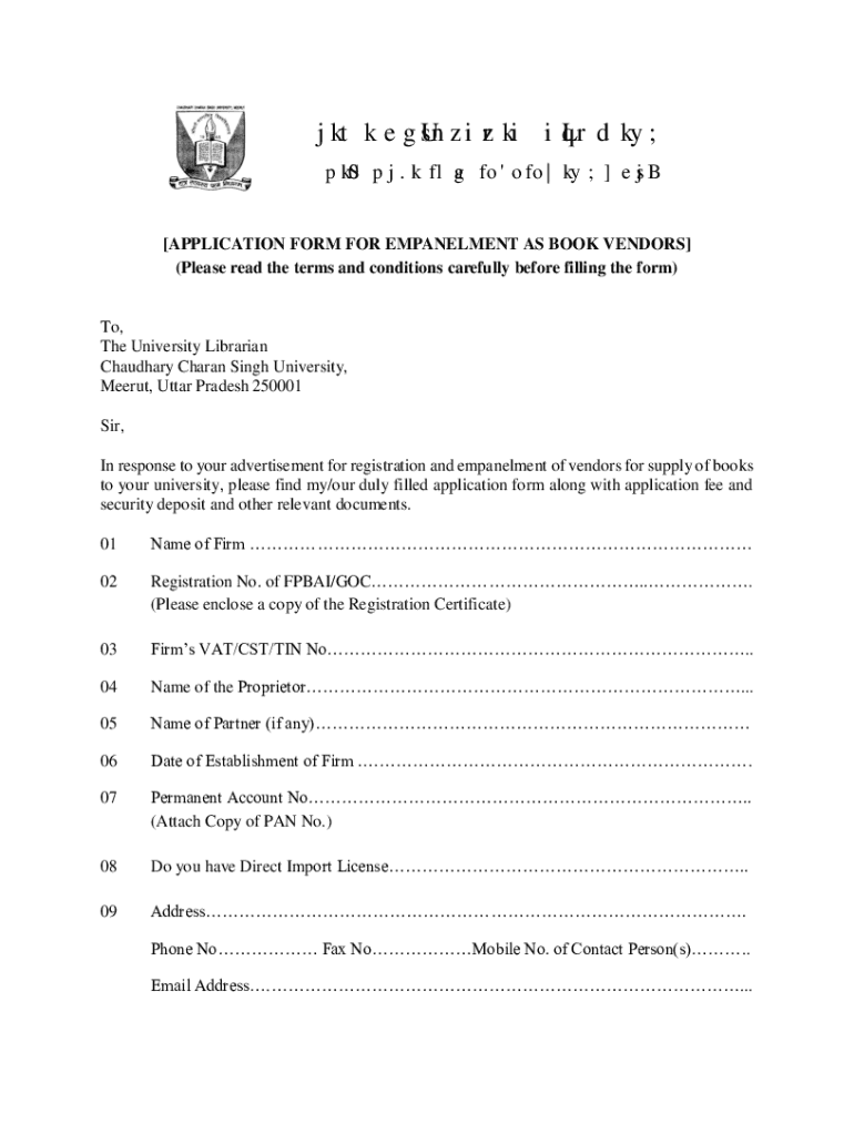 Fillable Online Advertisement for Empanelment of Vendors for Supply of Print ... Fax Email Print ...