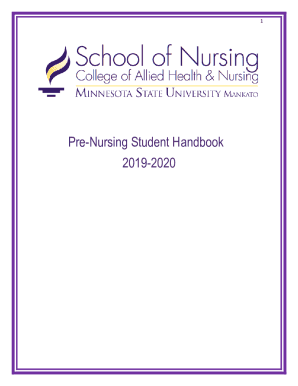 Fillable Online ahn mnsu Pre-Nursing Student Handbook 2019-2020 - College of Allied ... Fax ...
