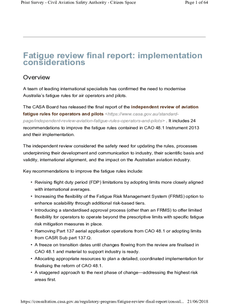 Fillable Online Fatigue in Aviation: Safety Risks, Preventive ...