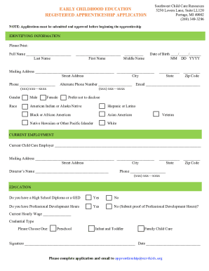 Fillable Online Early Childhood Education Apprenticeships: The Why, What ... Fax Email Print ...