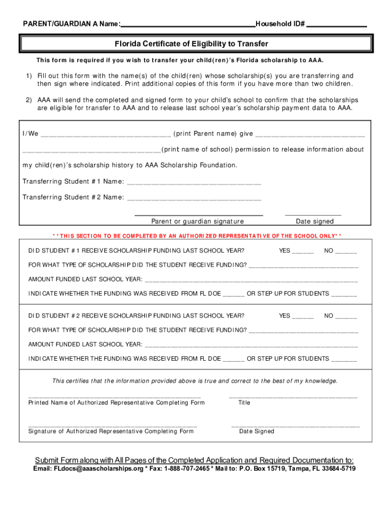 Fillable Online 21-22 FL CET. Florida Certificate of Eligibility to ...