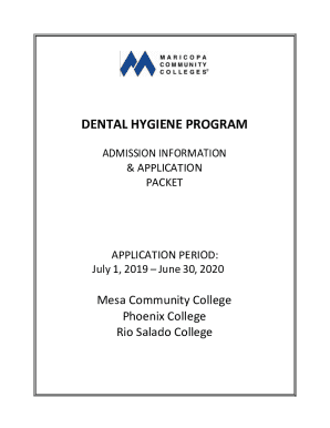 Fillable Online Dental Hygiene Application Requirements Fax Email Print ...