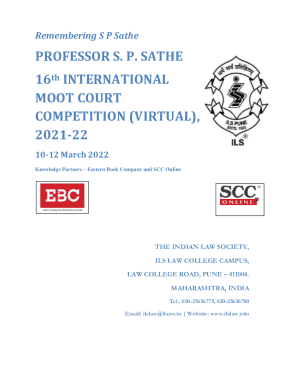 Fillable Online Remembering Prof. S.P. Sathe- 17th International Moot ...