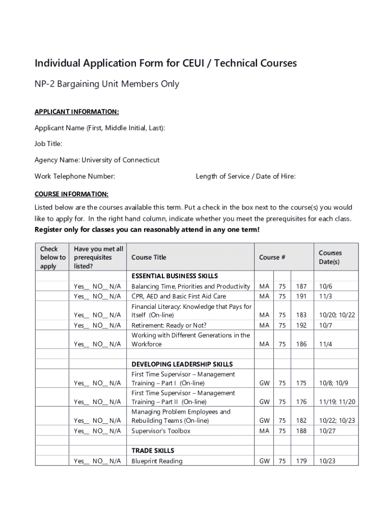 Fillable Online hr uconn Application for CEUI Fall 2020.docx Fax Email ...