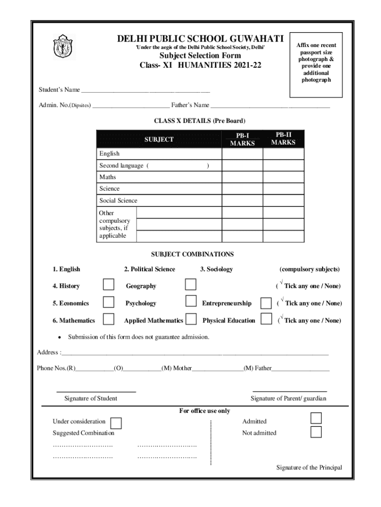 Fillable Online DPS Vasant Kunj India's Best Private School - Delhi ...