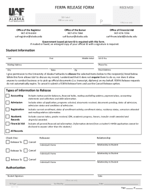 Fillable Online FERPA RELEASE FORM Fax Email Print - pdfFiller