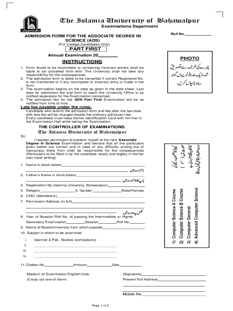 Fillable Online Frequently Asked Questions FAQsEducation For All - AIOU ...