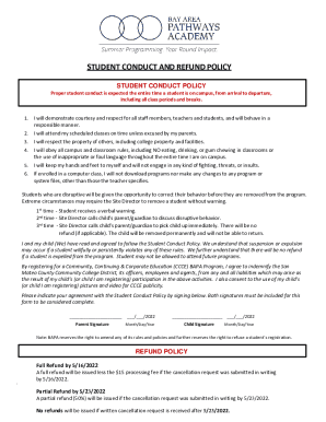 Fillable Online Student Code of Conduct: Rules and Regulations Fax ...