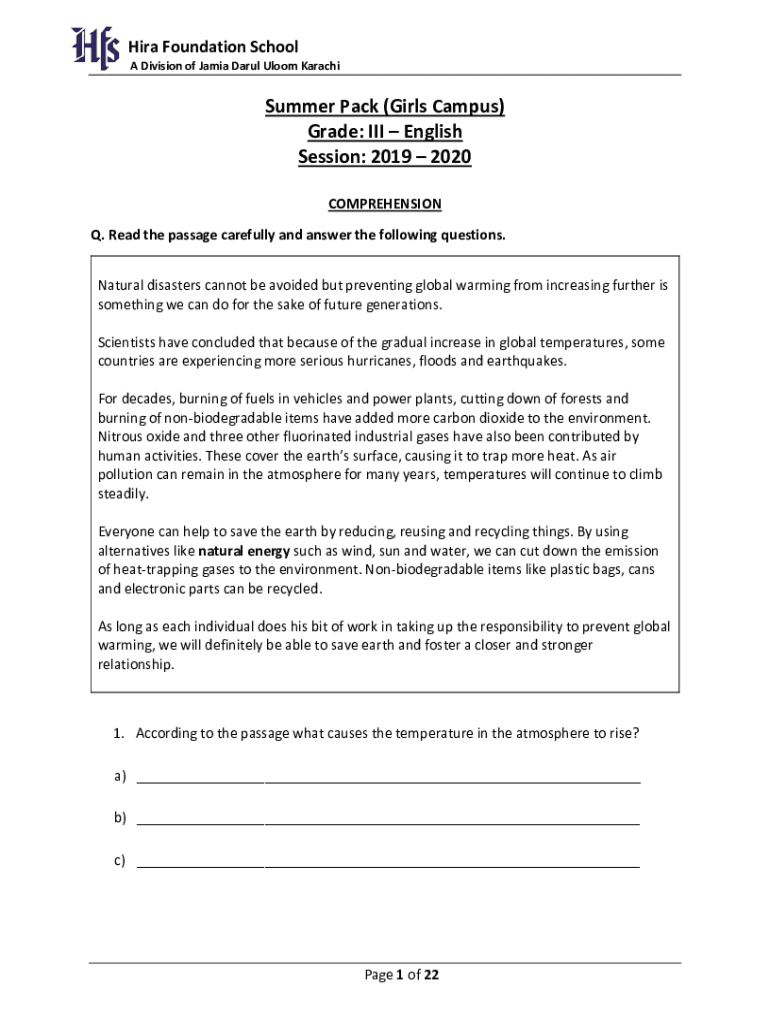 Fillable Online Homework-Worksheets-SLI.pdf - Hira Foundation School ...