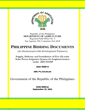 Fillable Online bicol da gov PHILIPPINE BIDDING DOCUMENTS - DA Bicol - Department of ... Fax ...