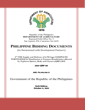Fillable Online bicol da gov 2nd ITB: Supply and Delivery of 6,792 bags COMPLETE Fax Email Print ...