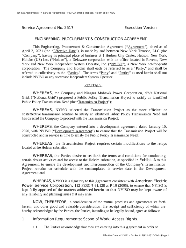 Service Agreement No. 2617 Execution Version ENGINEERING ... Doc ...