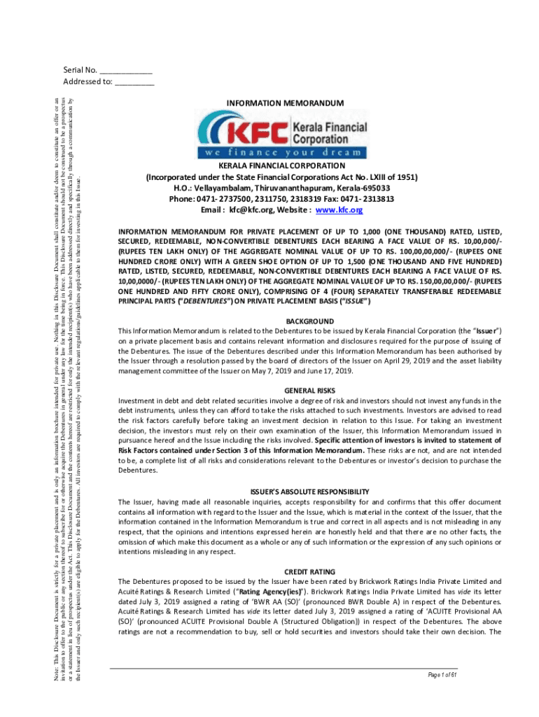 Fillable Online Disclosure Document (For Private Circulation only ...