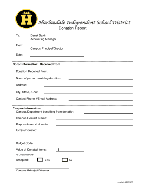 Fillable Online Donation Report Form 2.pdf Fax Email Print - pdfFiller