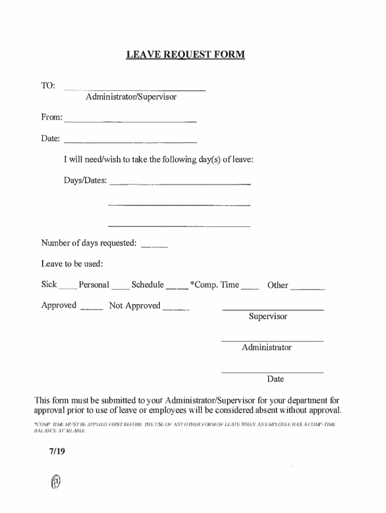 Fillable Online LEAVE REQUEST FORM GUIDELINES FOR PERSONAL ... Fax ...