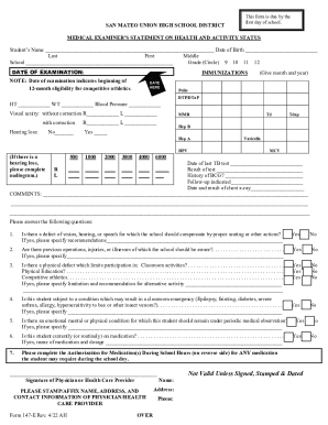 Fillable Online Medical Examiner Statement Form147E English-2022 Fax ...