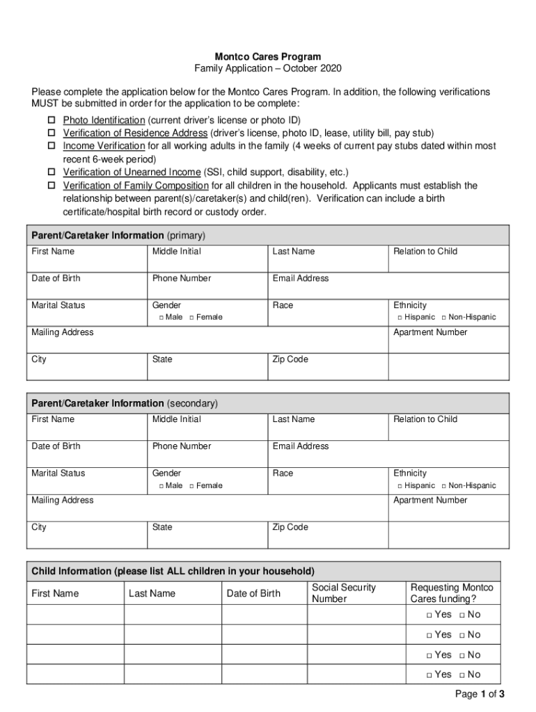 Fillable Online Department of Social Services - Montgomery County Fax ...