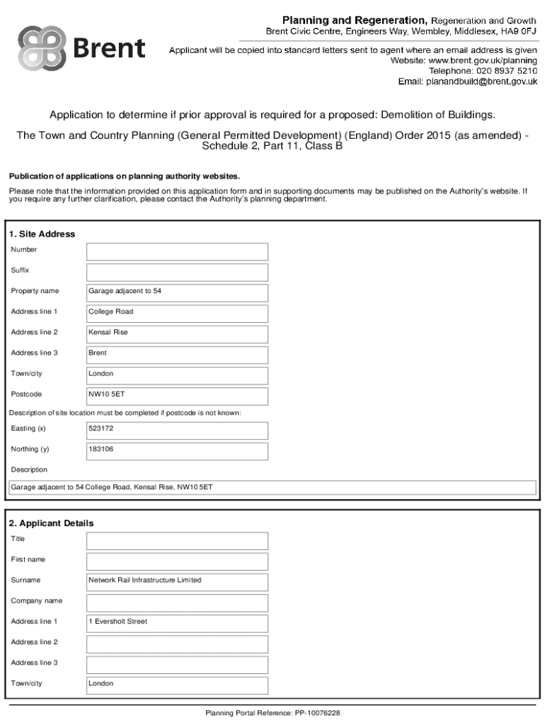 Fillable Online Demolition of buildings: is planning permission ...