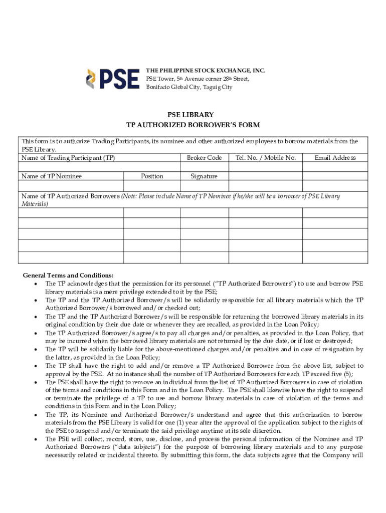 Fillable Online The Philippine Stock Exchange, BGC - Santos Knight Frank Fax Email Print - pdfFiller