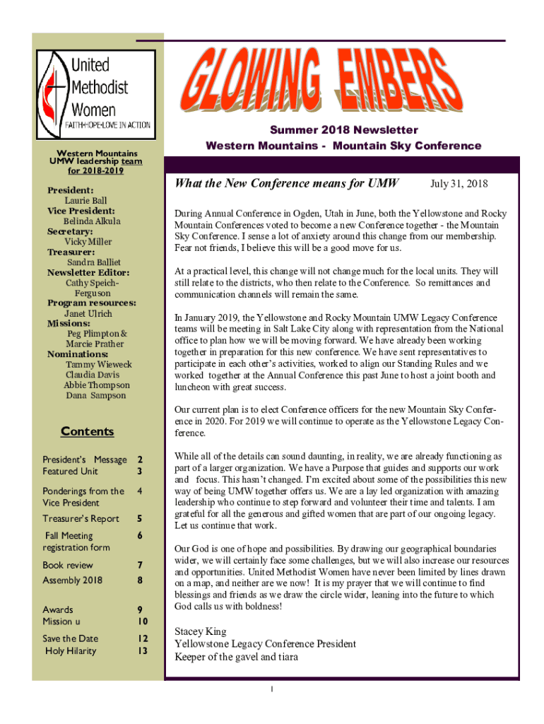 Fillable Online The Beat Goes ON! UMW Retreat Fairmont Hot Springs Fax ...