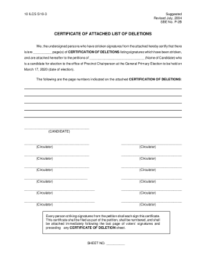 Fillable Online CERTIFICATE OF ATTACHED LIST OF DELETIONS Fax Email ...