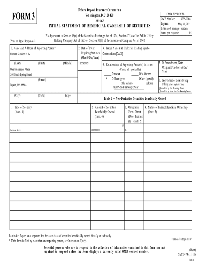 Fillable Online FORM 3 - FDIC Fax Email Print - pdfFiller