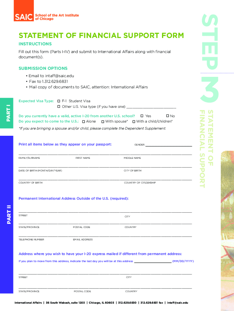 Fillable Online statement of financial support form Fax Email Print ...