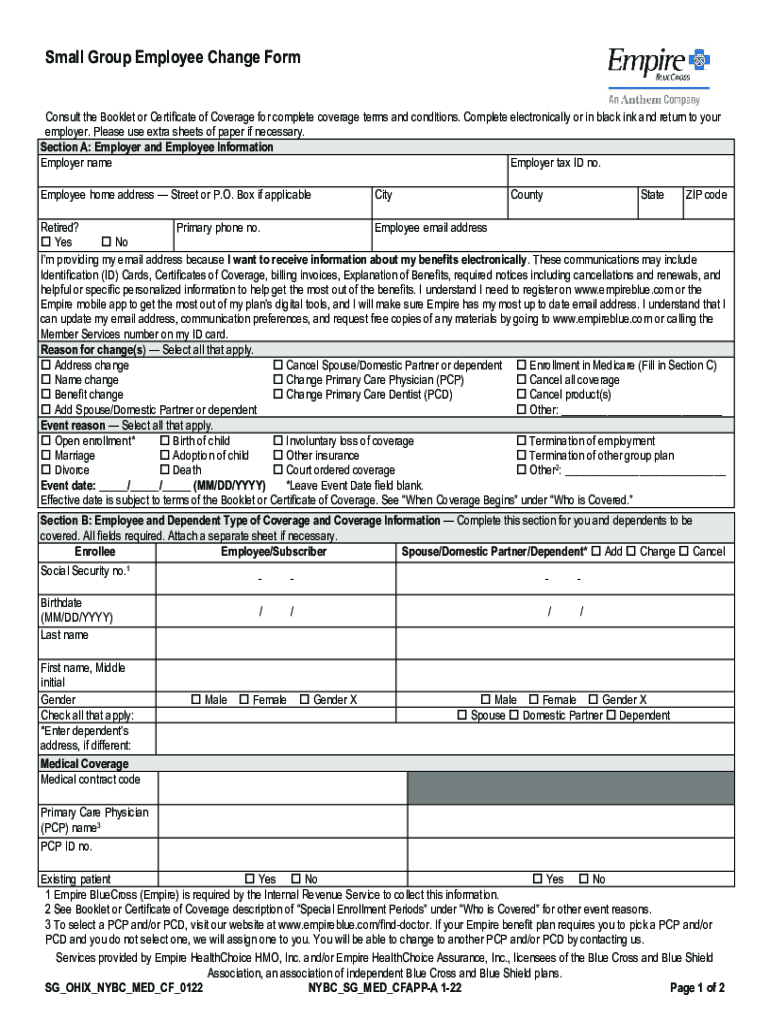 Fillable Online Small Group Annual Attestation Form For Groups of 1-100 ...