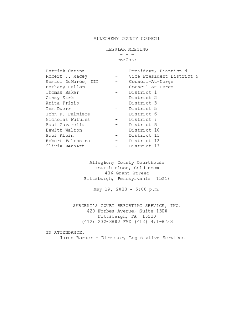 Fillable Online Patrick Catena - President, District 4 Robert J. Macey ...