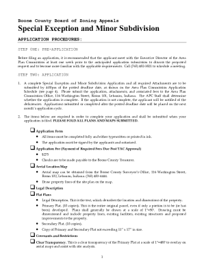 Fillable Online Application Procedure for Special Exception or Modification Fax Email Print ...